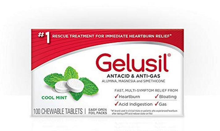 Fast-Acting Gelusil Antacid for Heartburn Relief - Chewable Tablets ...