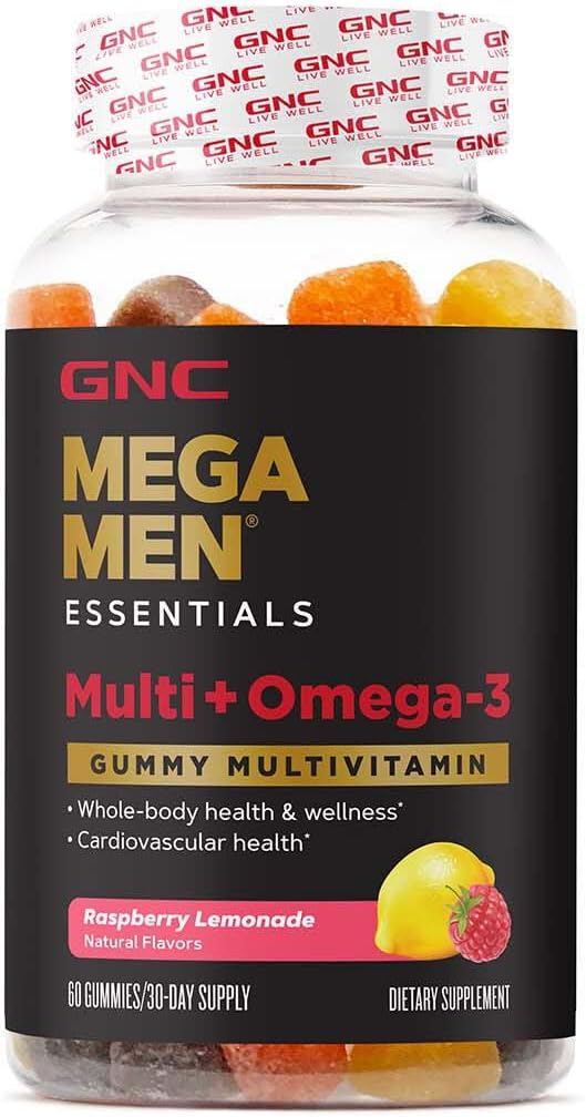 GNC Mega Men Essentials Multi Plus with Omega 3 Gummy 60 Count – espot ...