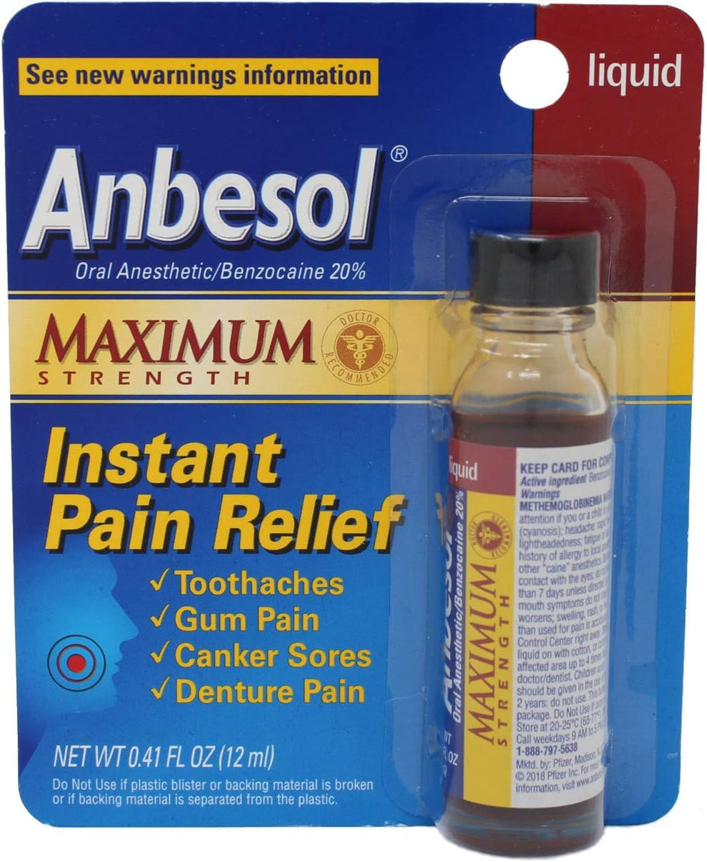 Anbesol Liquid Maximum Strength Fast Pain Relief - 0.41 Fl Oz – espot ...