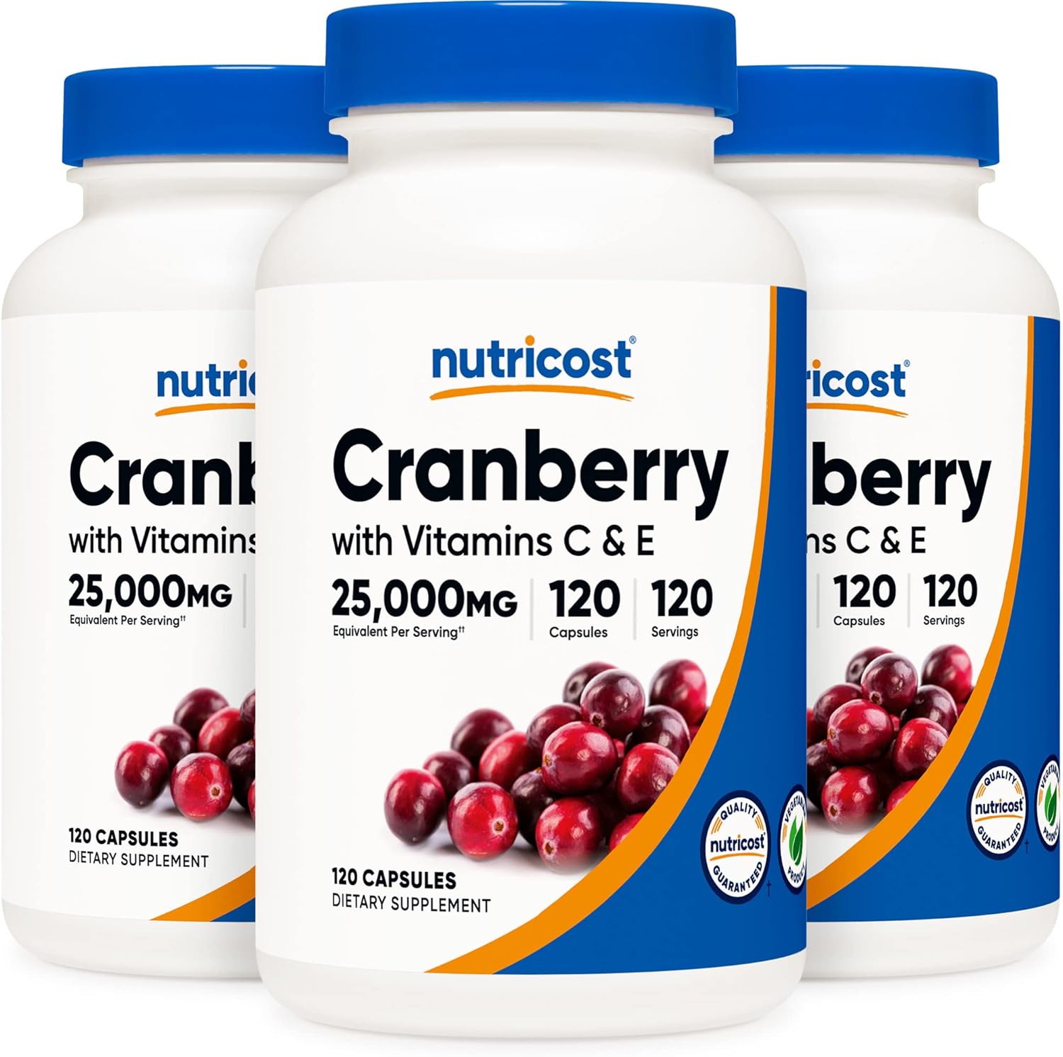 Nutricost Cranberry Extract 25,000mg - Immune Support - 3 Bottles ...