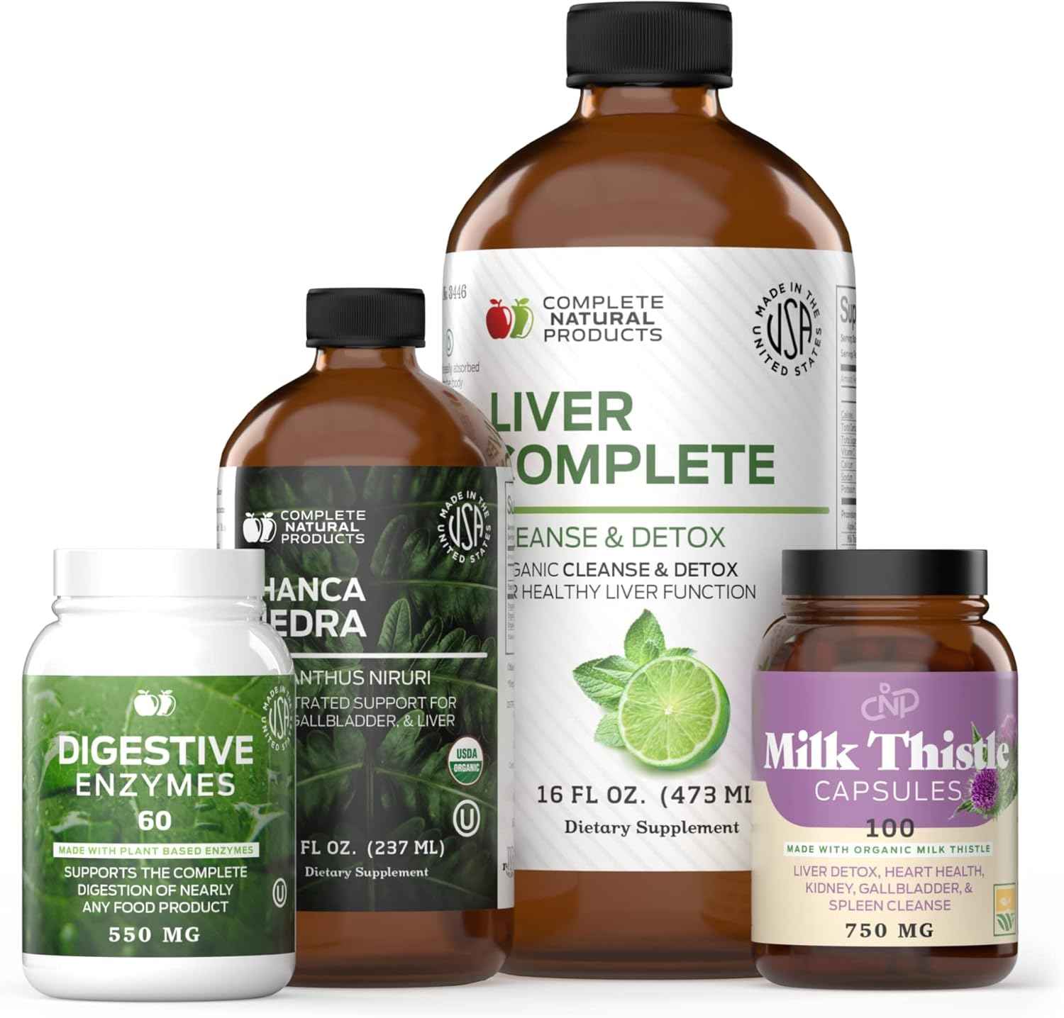Liver Complete Bundle, Gallbladder Complete 8oz, Digestive Enzymes 100 ...