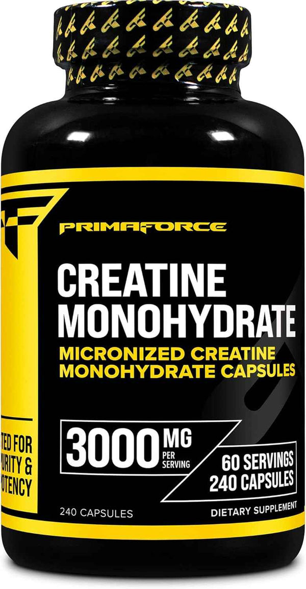 Primaforce Creatine Monohydrate Capsules - 240 Capsules, 3,000mg per S – espot.com.au
