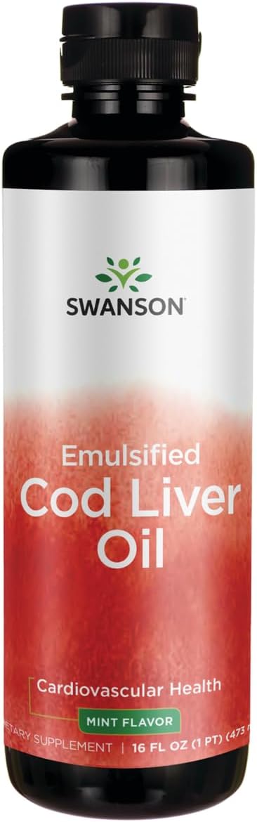Swanson Mint Flavored Emulsified Cod Liver Oil - 16 fl oz Liquid ...