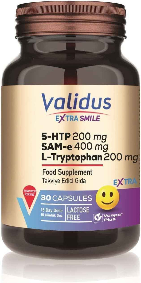 VALIDUS Extra Smile 5-HTTP 200 mg + L- Tryptophan 200 mg + Sam-e 400 m – espot.com.au